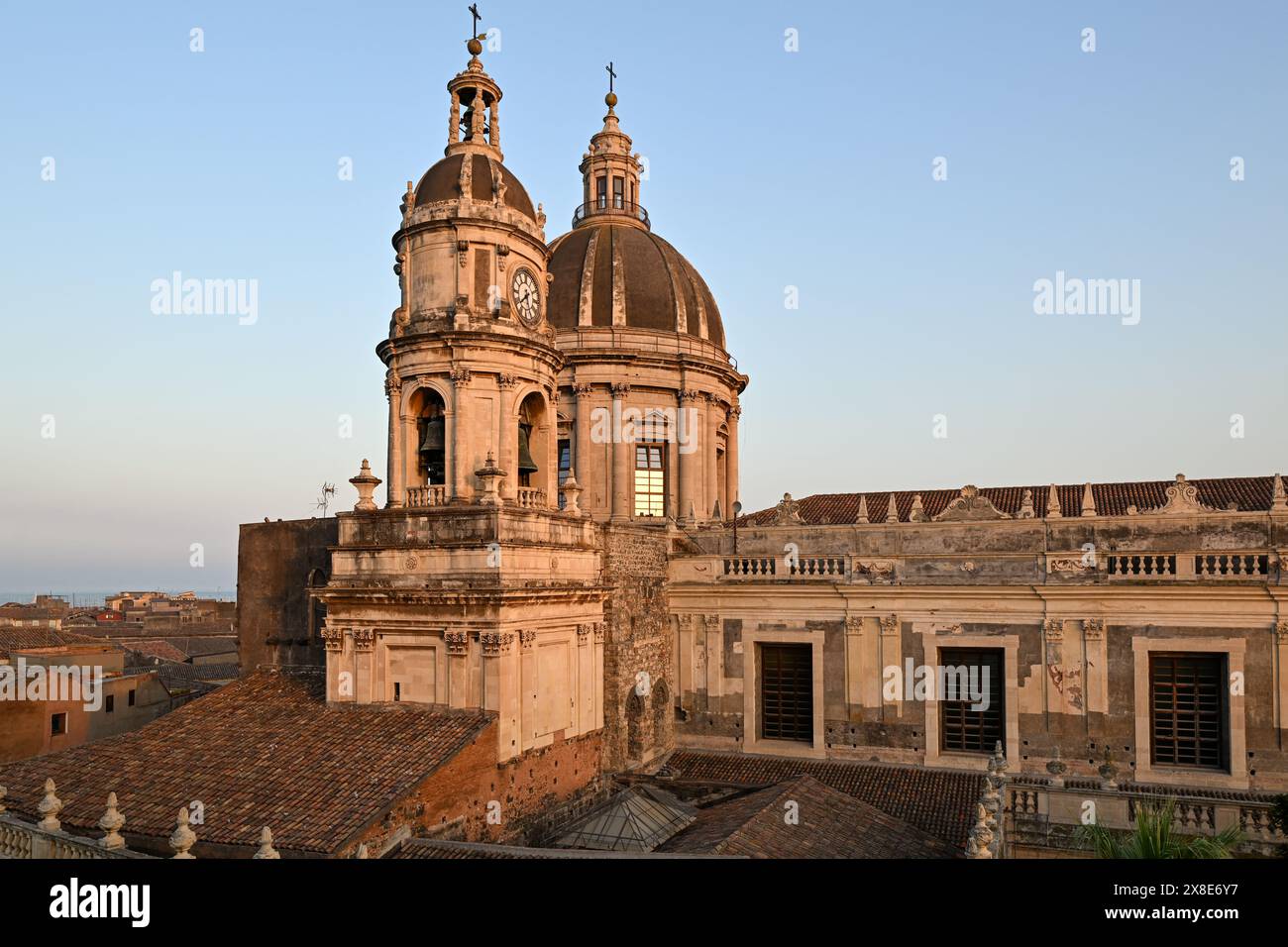 View of Catania and the Dome of the Basilica Cattedrale di Sant'Agata ...