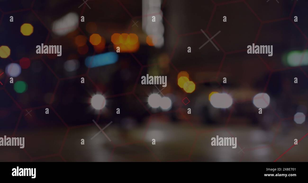 Image of stock market and statistical data processing against night city street Stock Photo - Alamy