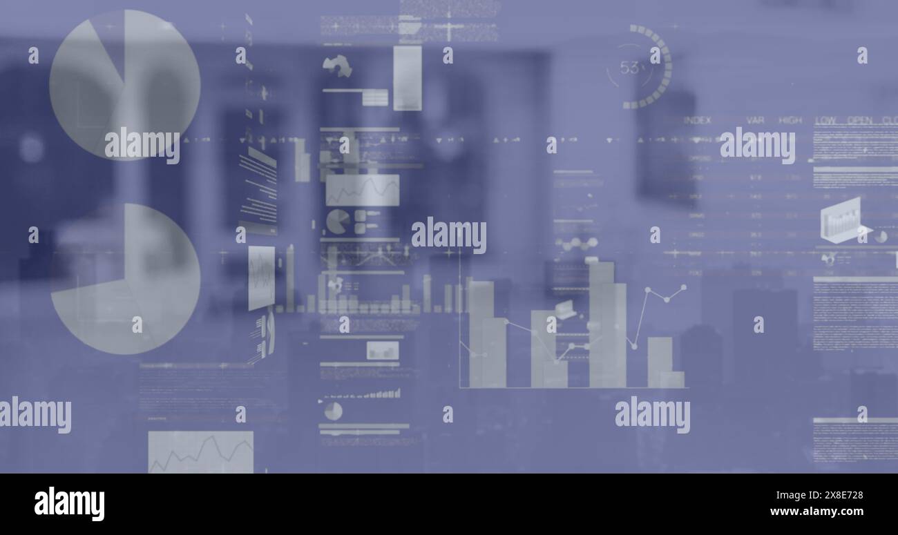 Image of data processing over server room Stock Photo - Alamy