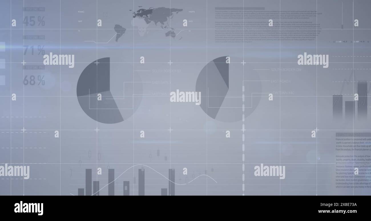 Image Of Screens With Statistical Data Processing Over Grid Network