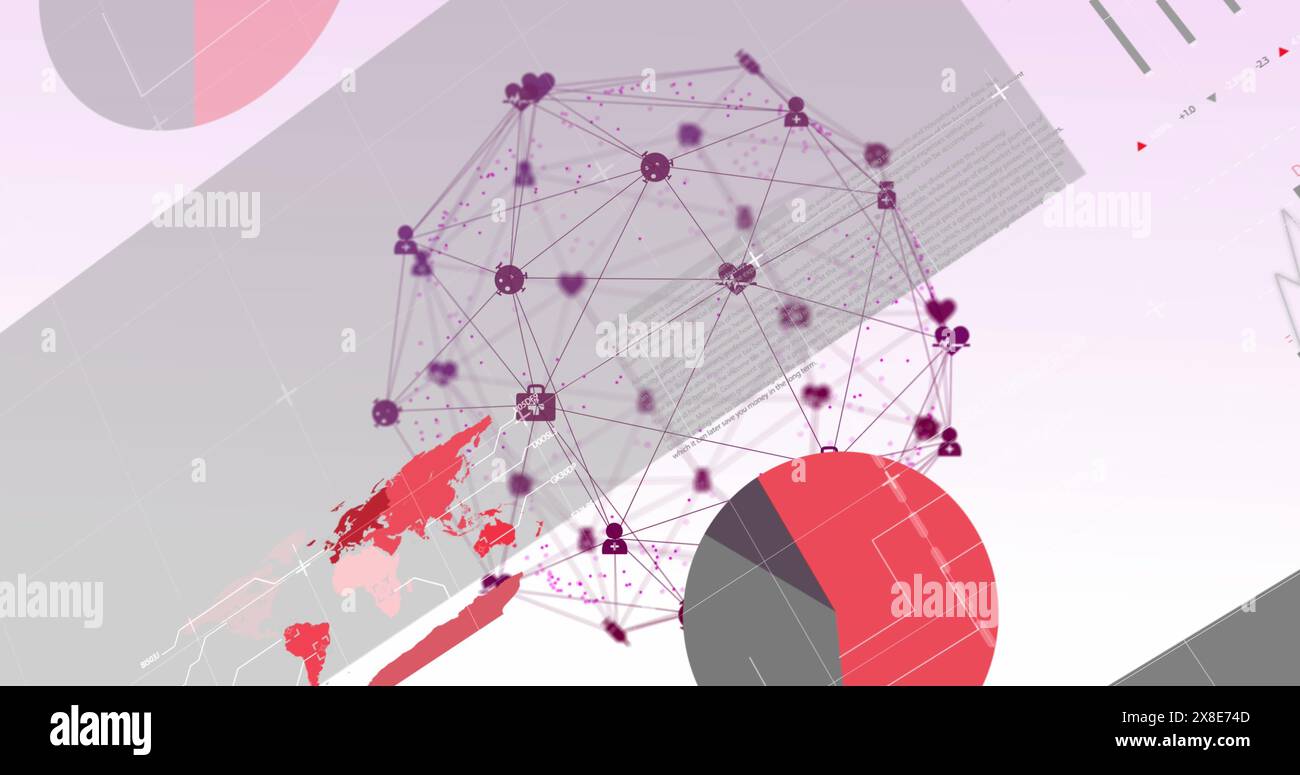 Animation infographic interface over map hi-res stock photography and ...