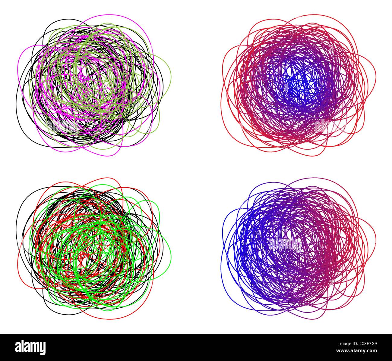 Colorful chaos tangled shape scribble sketch intricate chaotic texture ...