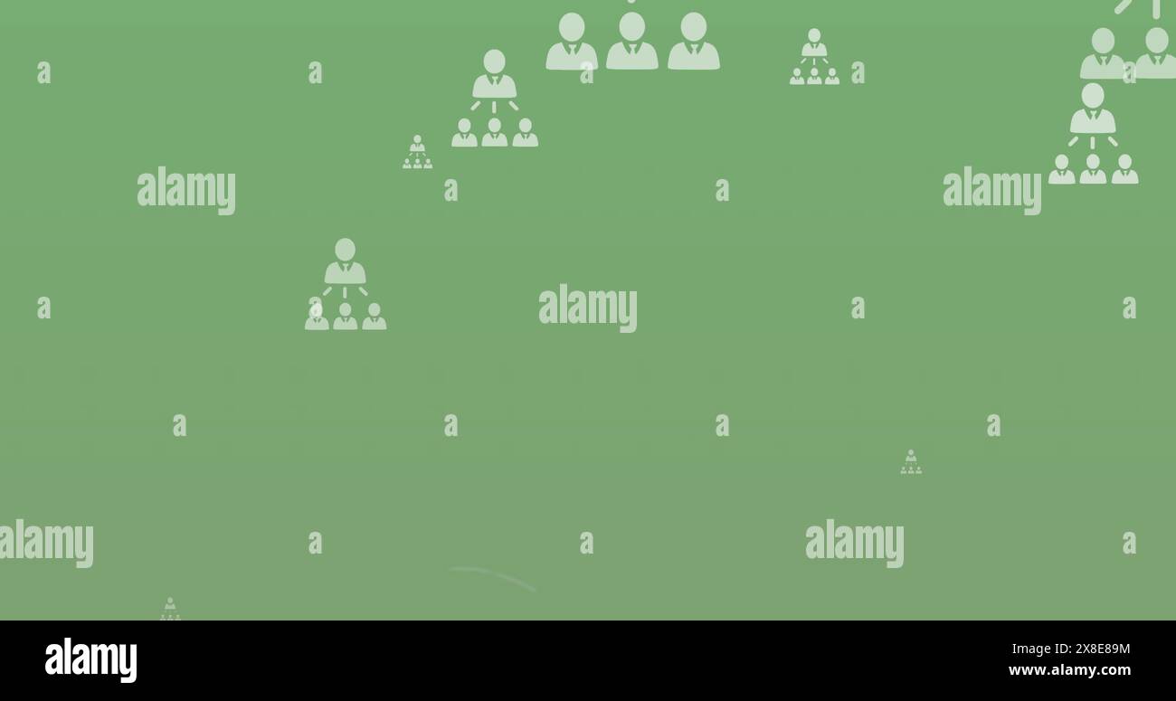 Image of network of profile icons and mathematical equations floating ...