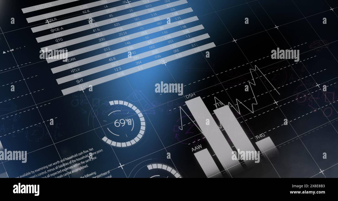 Image of mathematical equations and data processing Stock Photo - Alamy