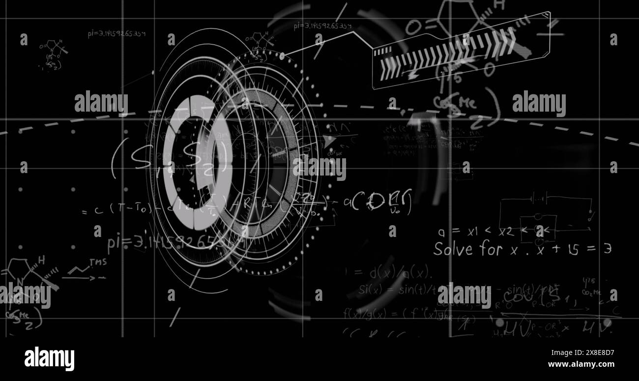 Image of mathematical equations and data processing Stock Photo - Alamy