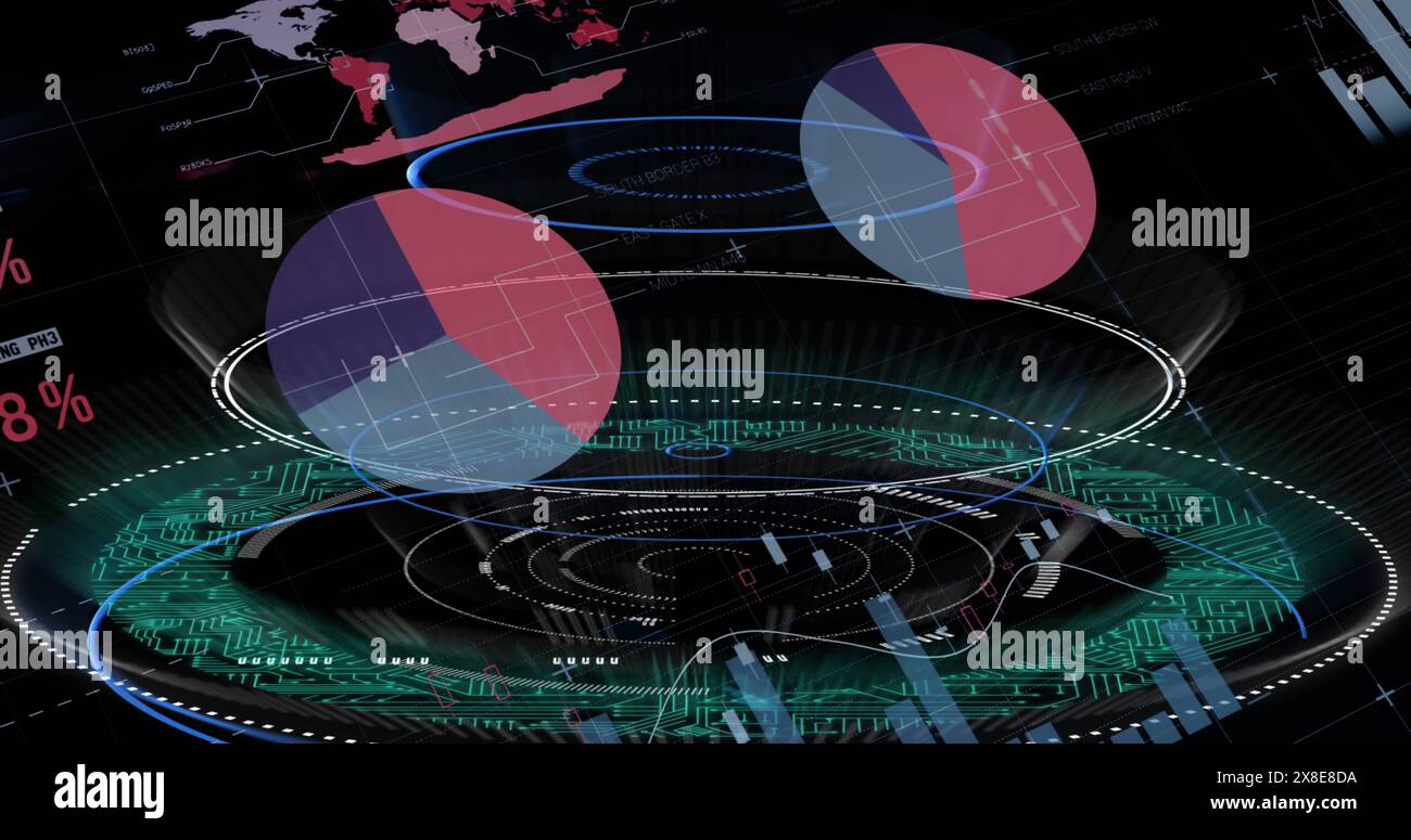 Animation infographic interface against black hi-res stock photography and images - Alamy
