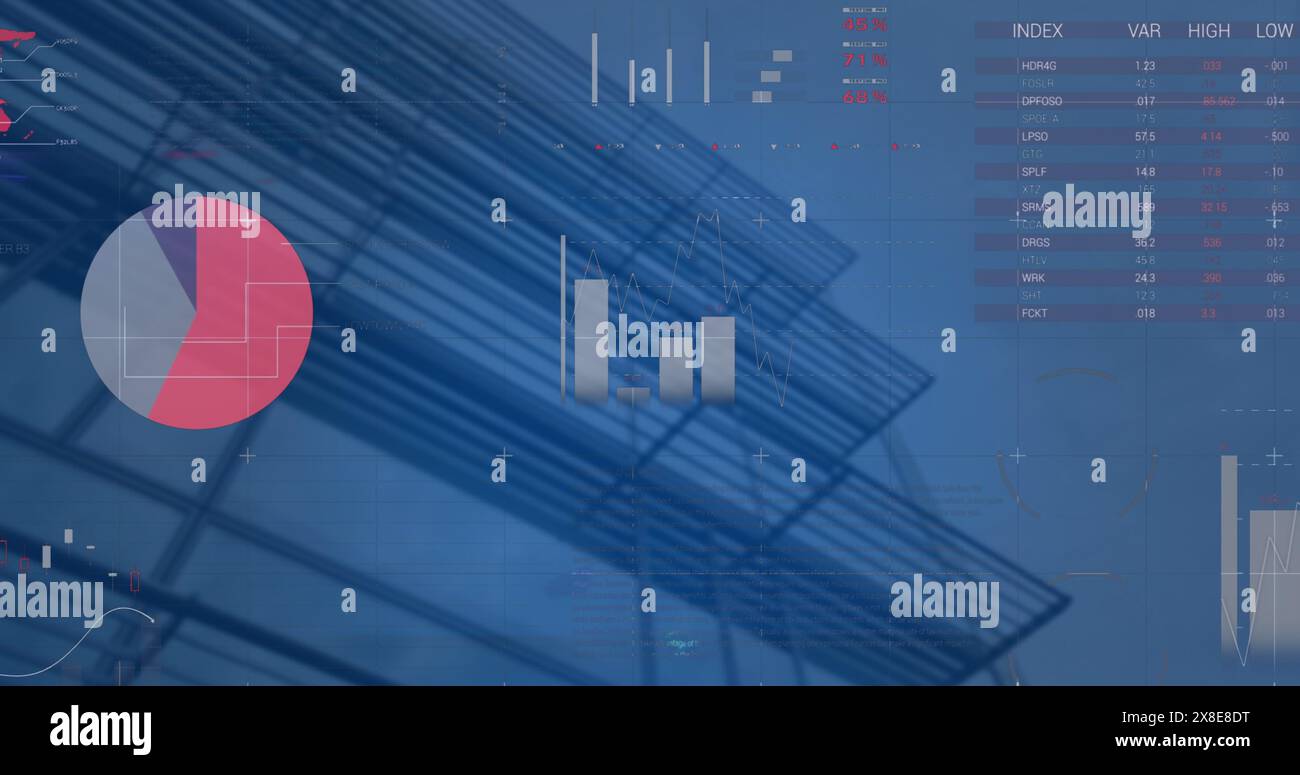 Image of data processing over cityscape Stock Photo - Alamy