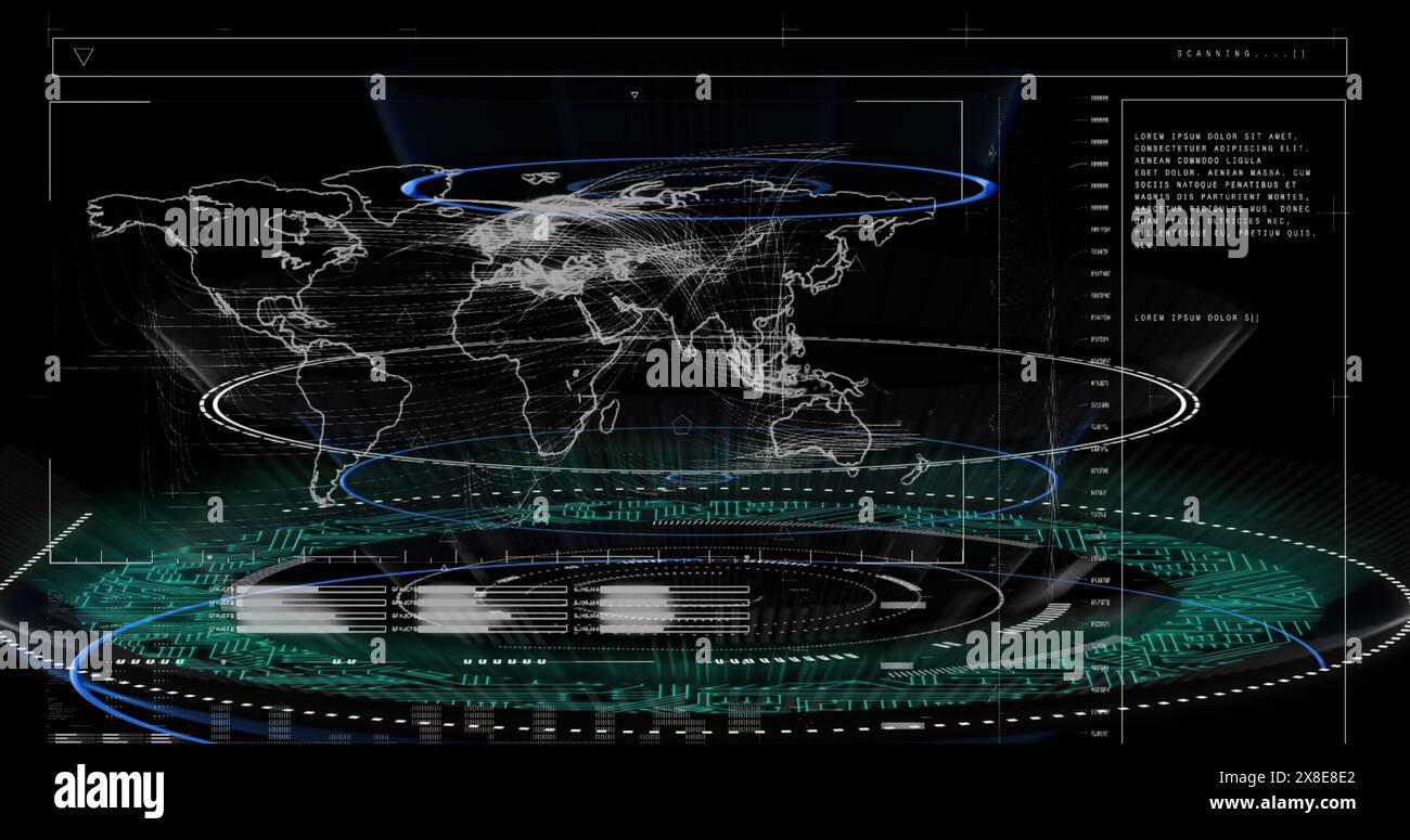 Image of world map, mathematical equations and data processing Stock Photo - Alamy