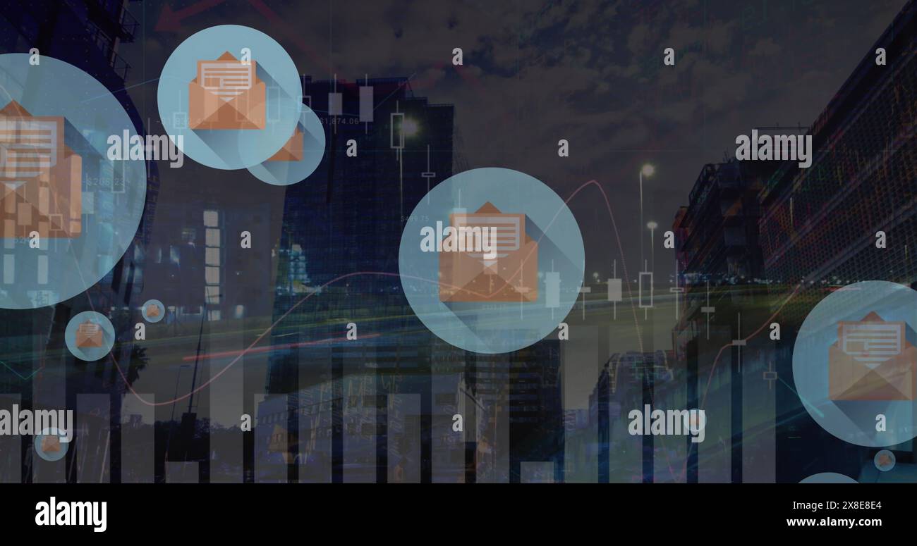 Animation data processing email icons hi-res stock photography and ...