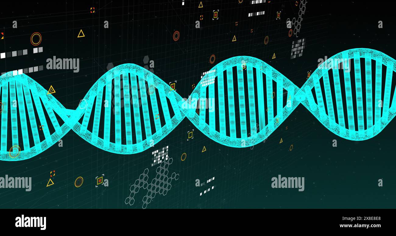 Image of dna strand, markers and data processing Stock Photo - Alamy