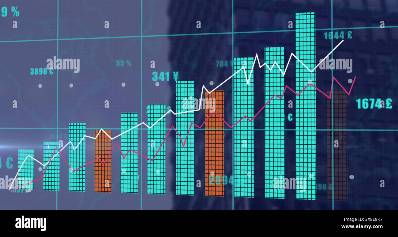 Image Of Statistical Data Processing Over Grid Network Against Tall 3328