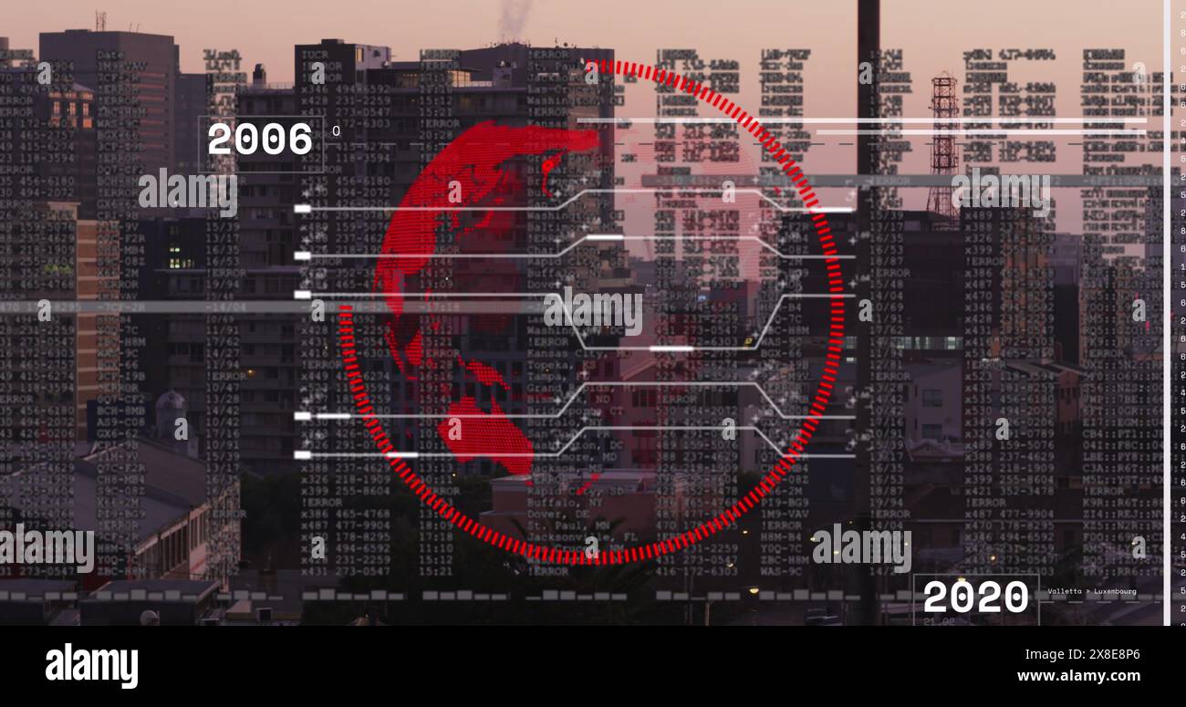 Image of financial data processing over cityscape Stock Photo - Alamy