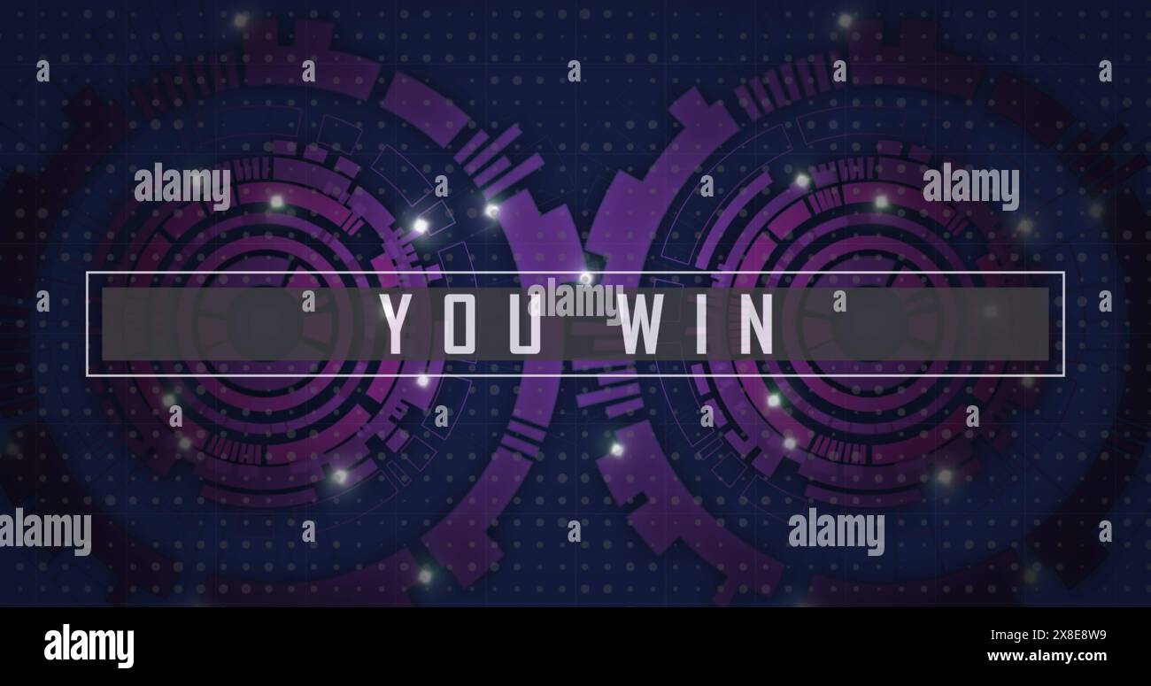 Image of you win text, scopes scanning and data processing Stock Photo ...