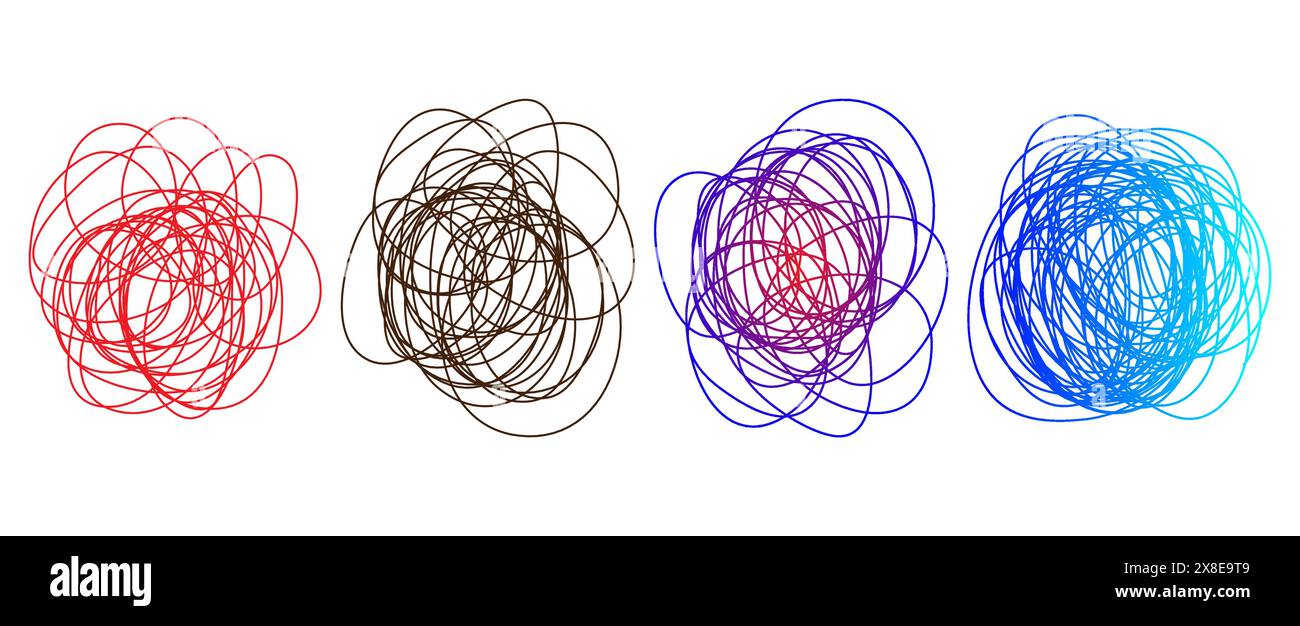 Colorful chaos tangled shape scribble sketch intricate chaotic texture ...