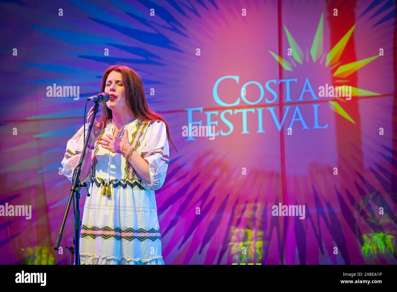 Folk singer, Bella Hardy, Costa Music Festival, Ibiza, Spain Stock ...