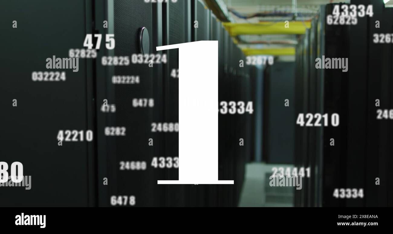 Image of countdown over multiple changing numbers against computer ... Image of countdown over multiple changing numbers against computer ...