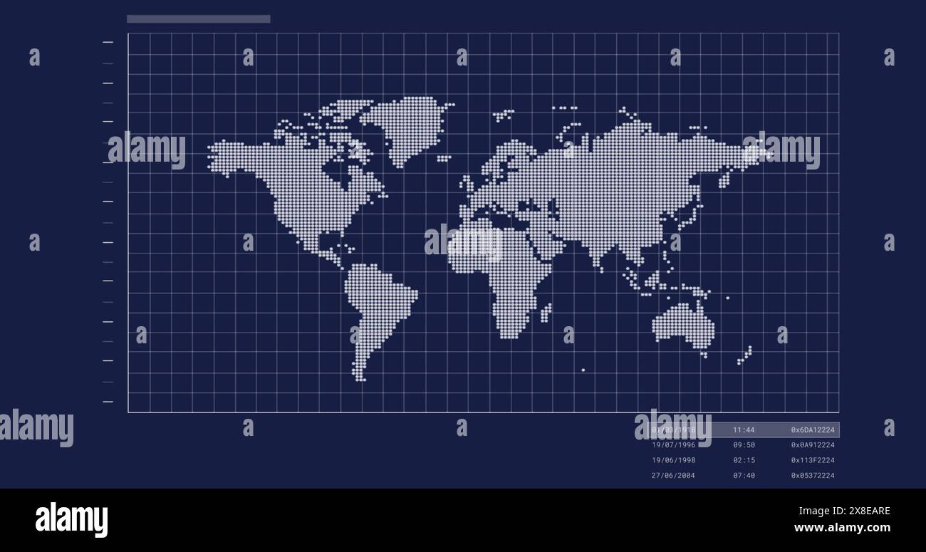 Image of social media icons and data processing over world map and blue ...