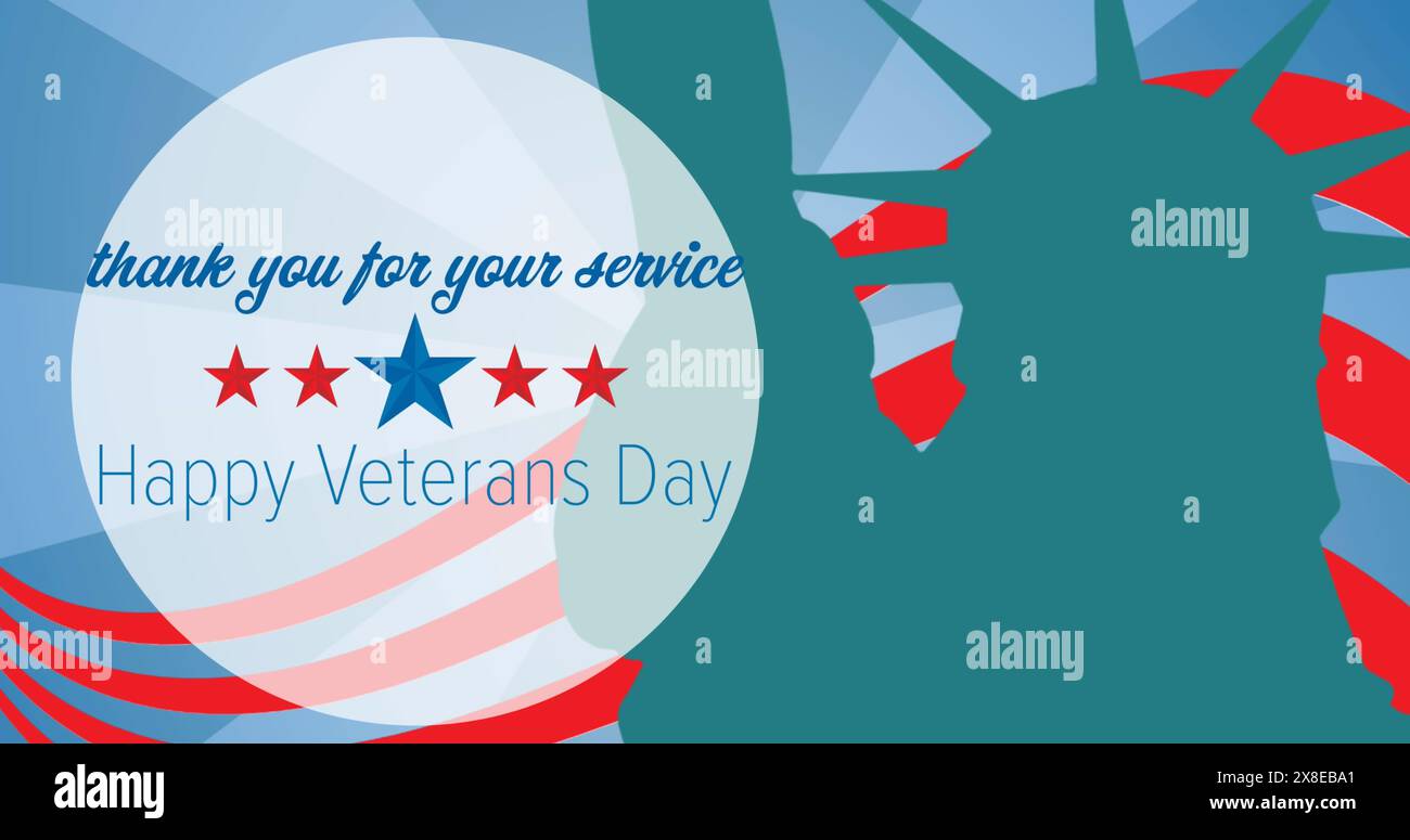 Statue of Liberty holding torch, celebrating Veterans Day Stock Photo ...