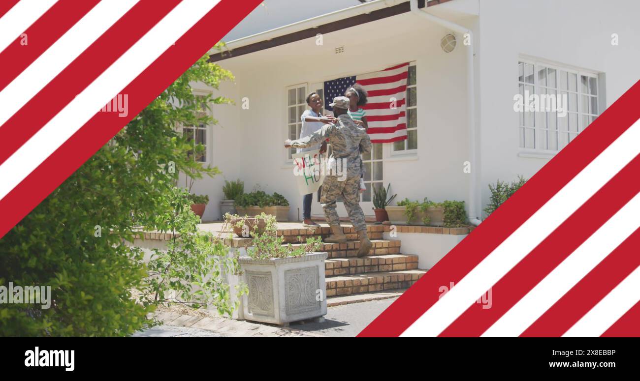 African American young professional and daughter/student are welcoming ...