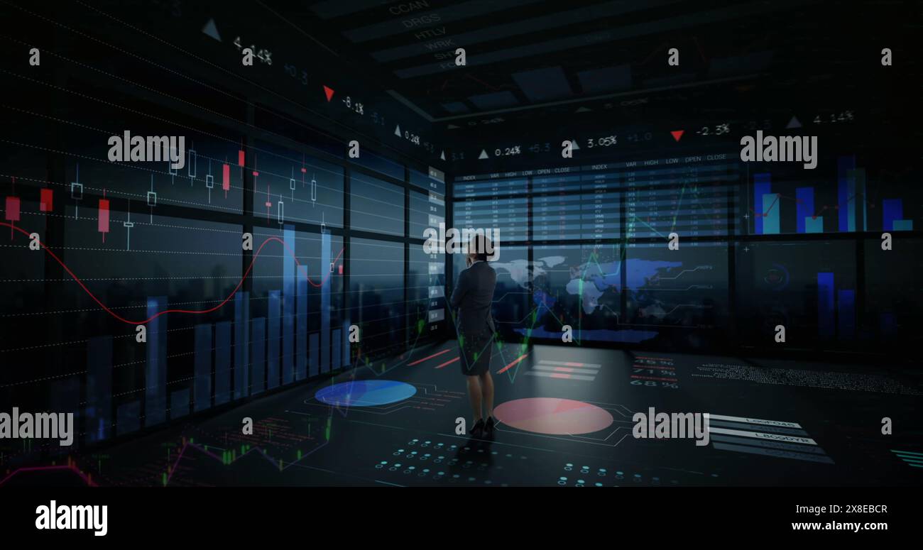 Analyzing data on futuristic digital hi-res stock photography and images - Alamy