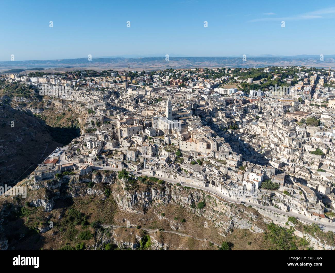 Aerial view of the ancient town of Matera (Sassi di Matera) in ...