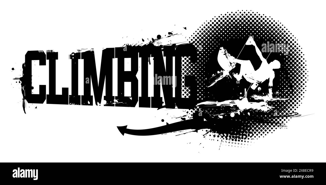 A vector illustration of Rock Climbing Man Banner Stock Vector Image ...