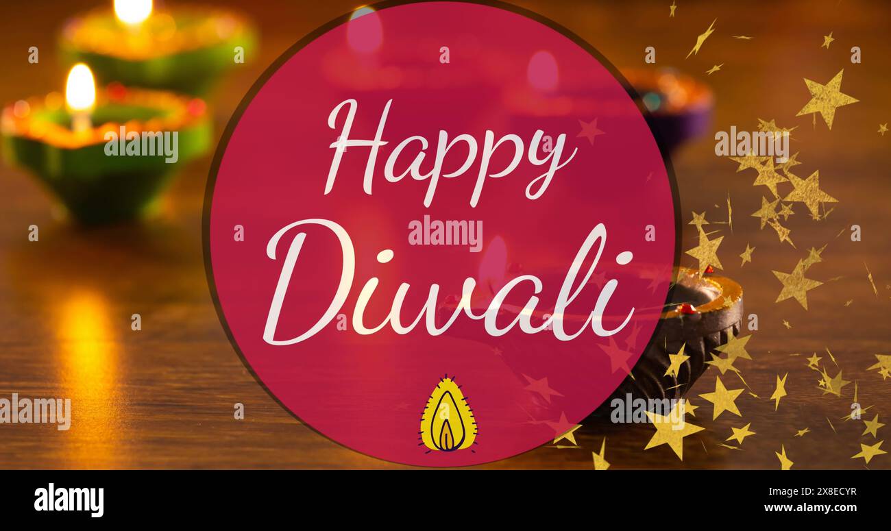 Happy Diwali message shining bright, surrounded by golden background ...