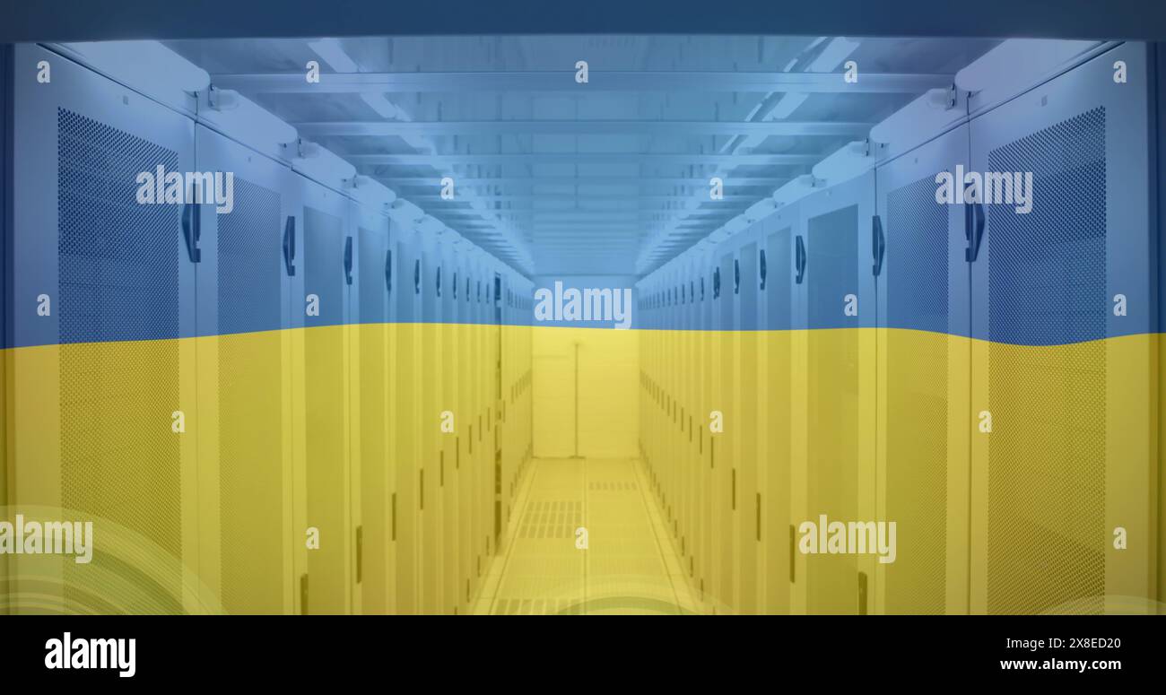 Lockers lining school hallway, displaying yellow and blue hues Stock ...