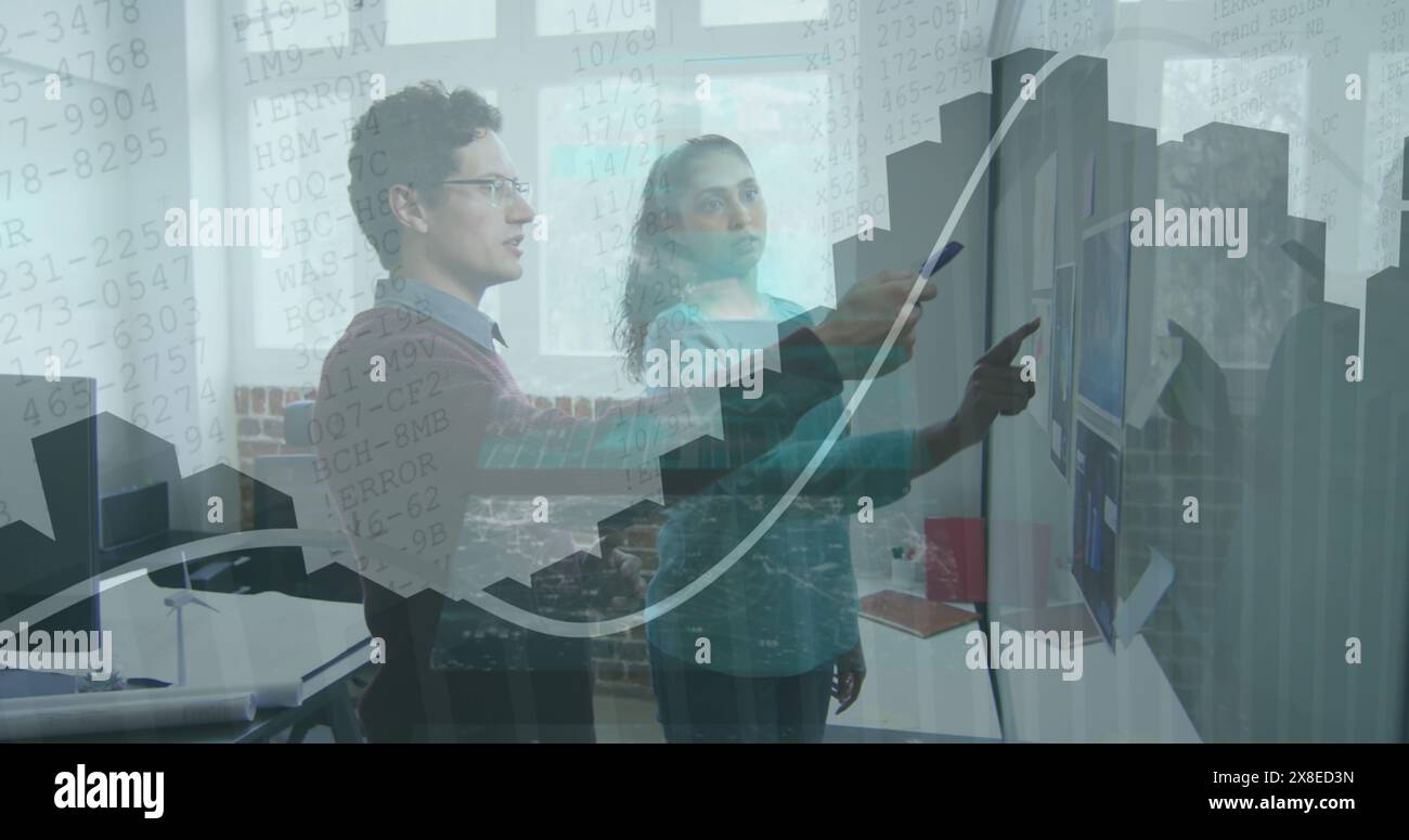 Analyzing digital data business professionals hi-res stock photography ...