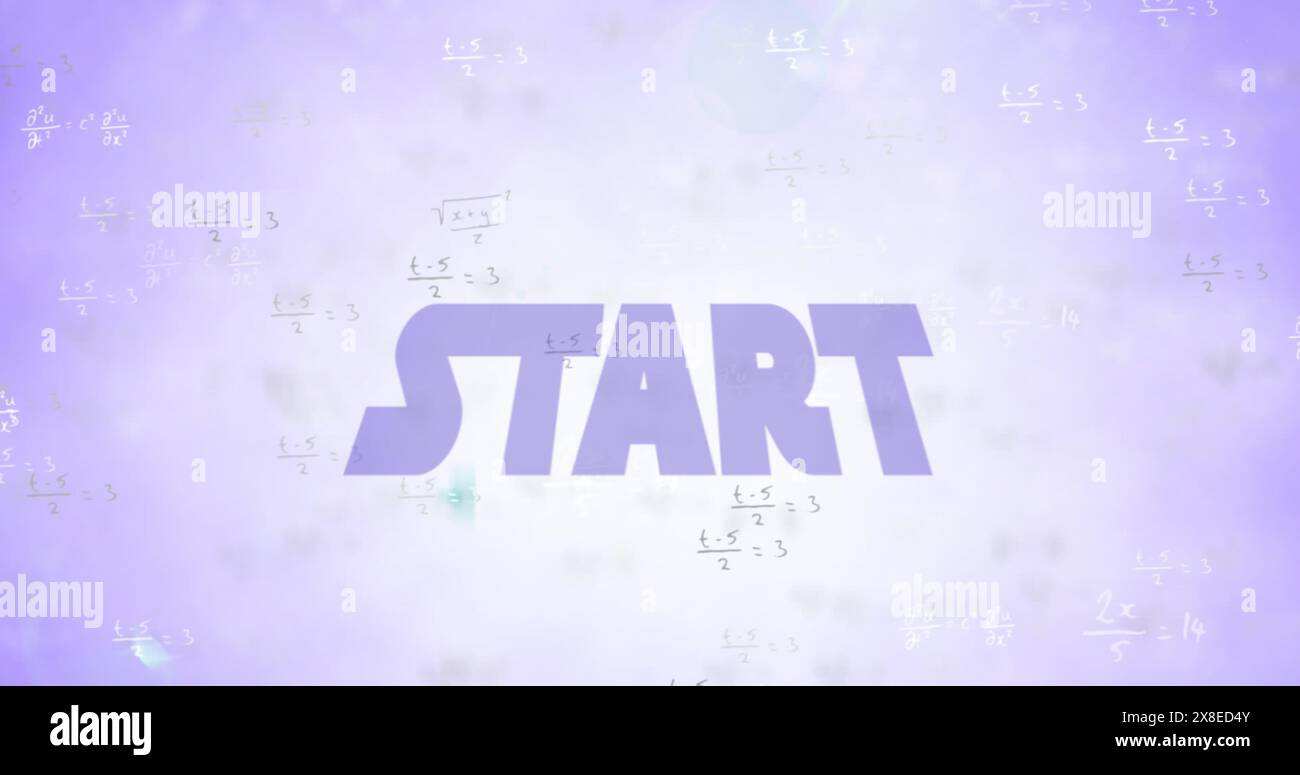 START in bold, surrounded by math formulas, dominating school theme ...