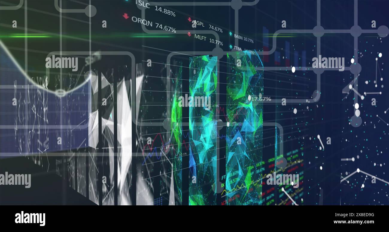 Man in suit analyzing digital stock market data on screens Stock Photo - Alamy