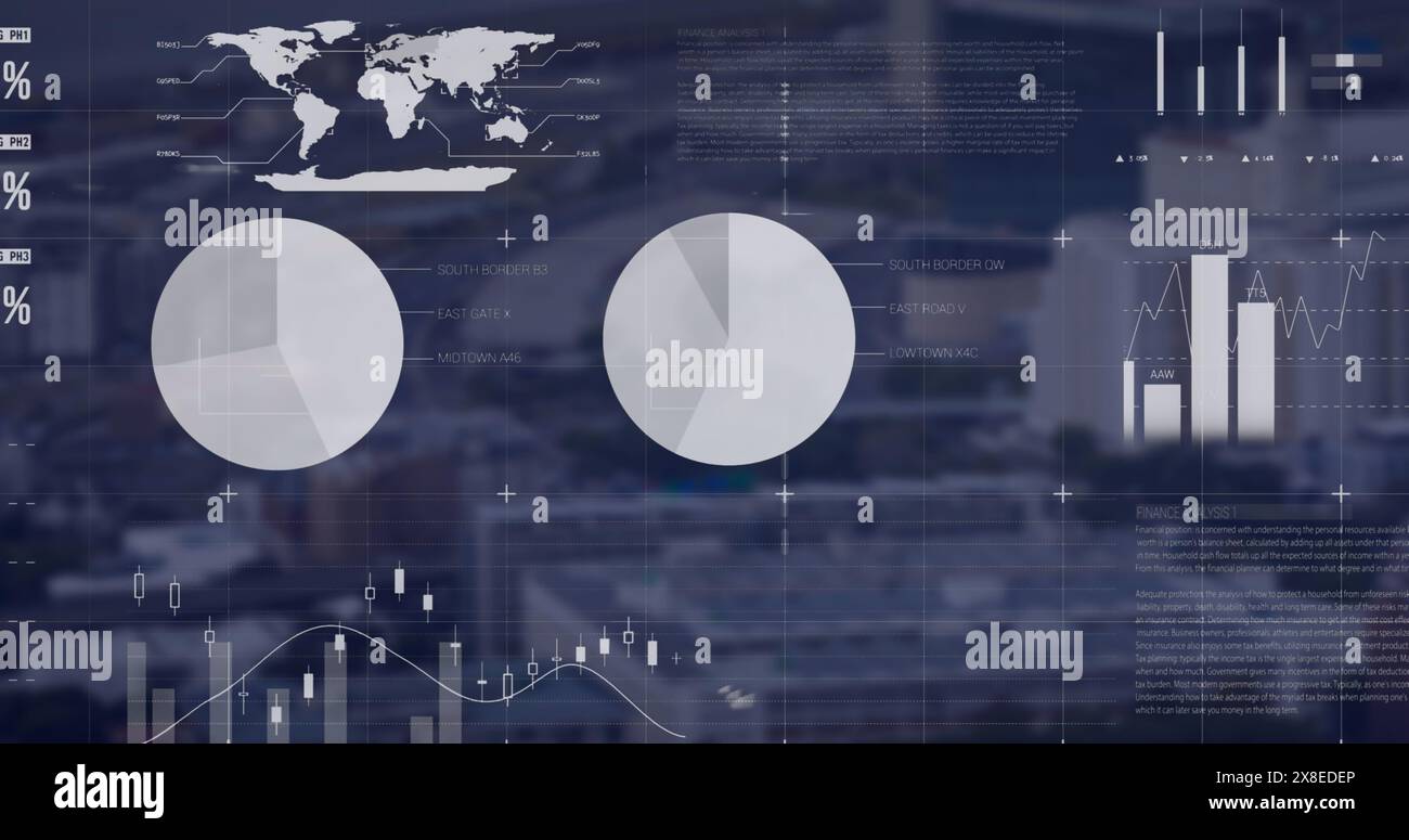 Image of data processing over cityscape Stock Photo - Alamy