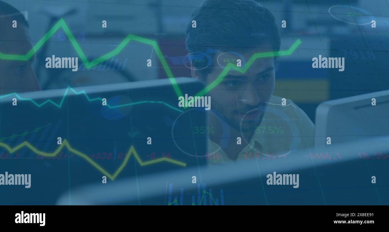 Animation green line statistics data hi-res stock photography and ...