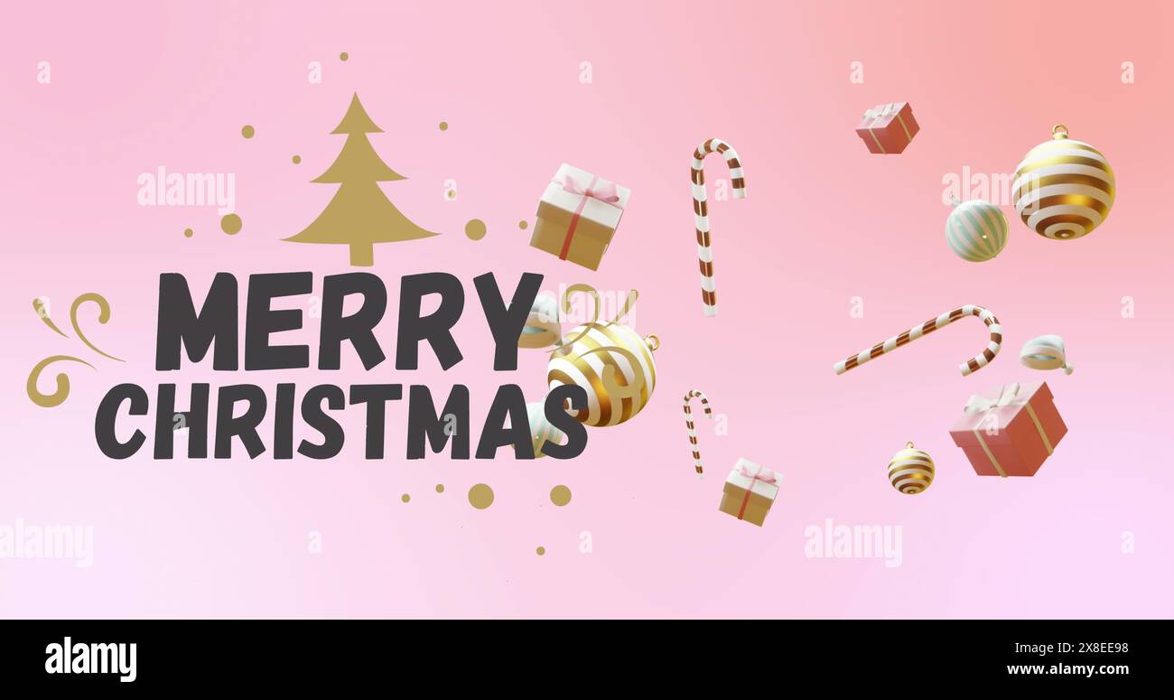 Festive animation merry christmas greeting hi-res stock photography and ...
