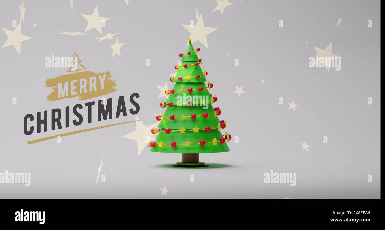 Animation stars over christmas tree hi-res stock photography and images ...