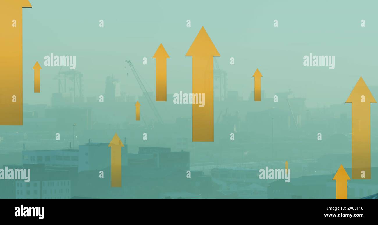 Animation media icons arrows over hi-res stock photography and images ...