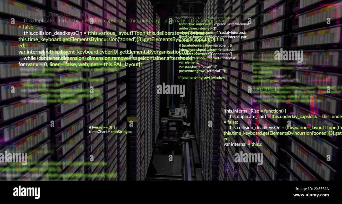 Image of data processing against computer server room Stock Photo - Alamy