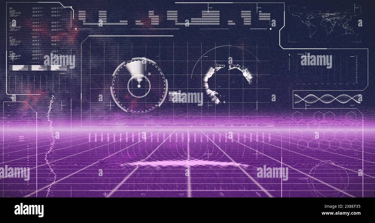 Digital grid animation over server hi-res stock photography and images ...