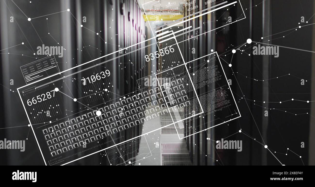 Image of data processing with connections over computer servers Stock Photo - Alamy