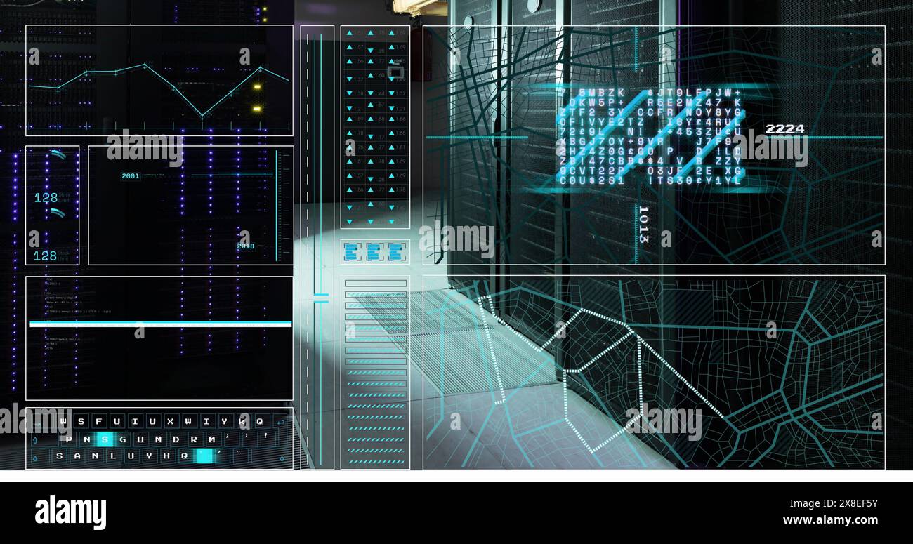 Image of data processing with connections over computer servers Stock Photo - Alamy