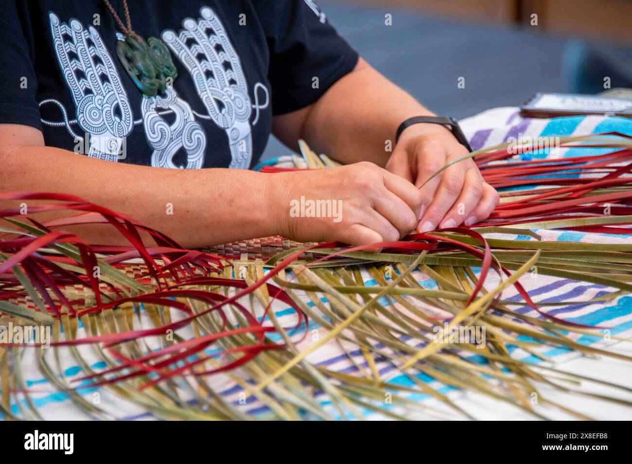 Maori Weaving Technique - New Zealand Stock Photo - Alamy