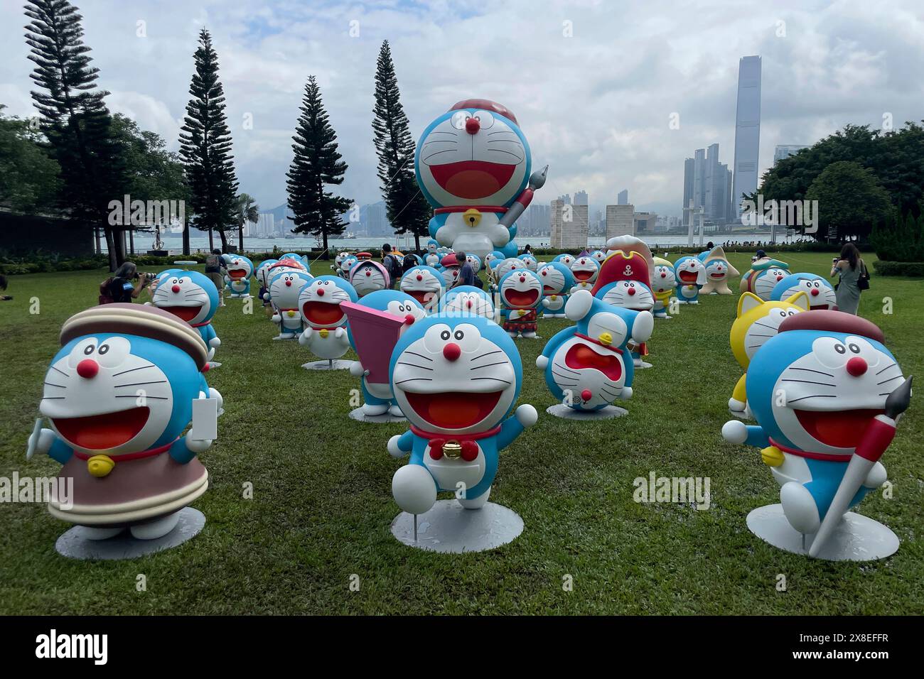 Multiple models of famous Japanese cartoon character Doraemon are set ...