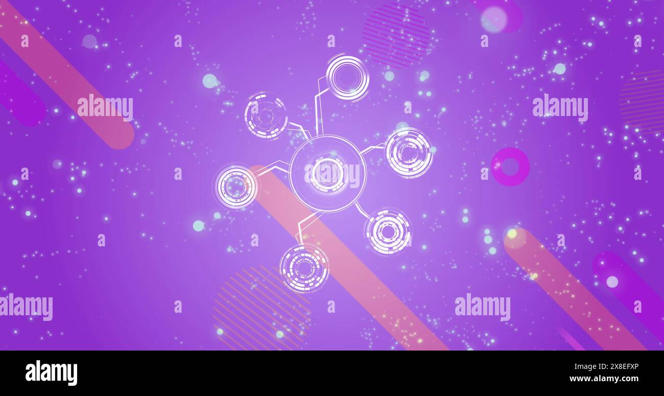Digital animation network purple icons hi-res stock photography and ...