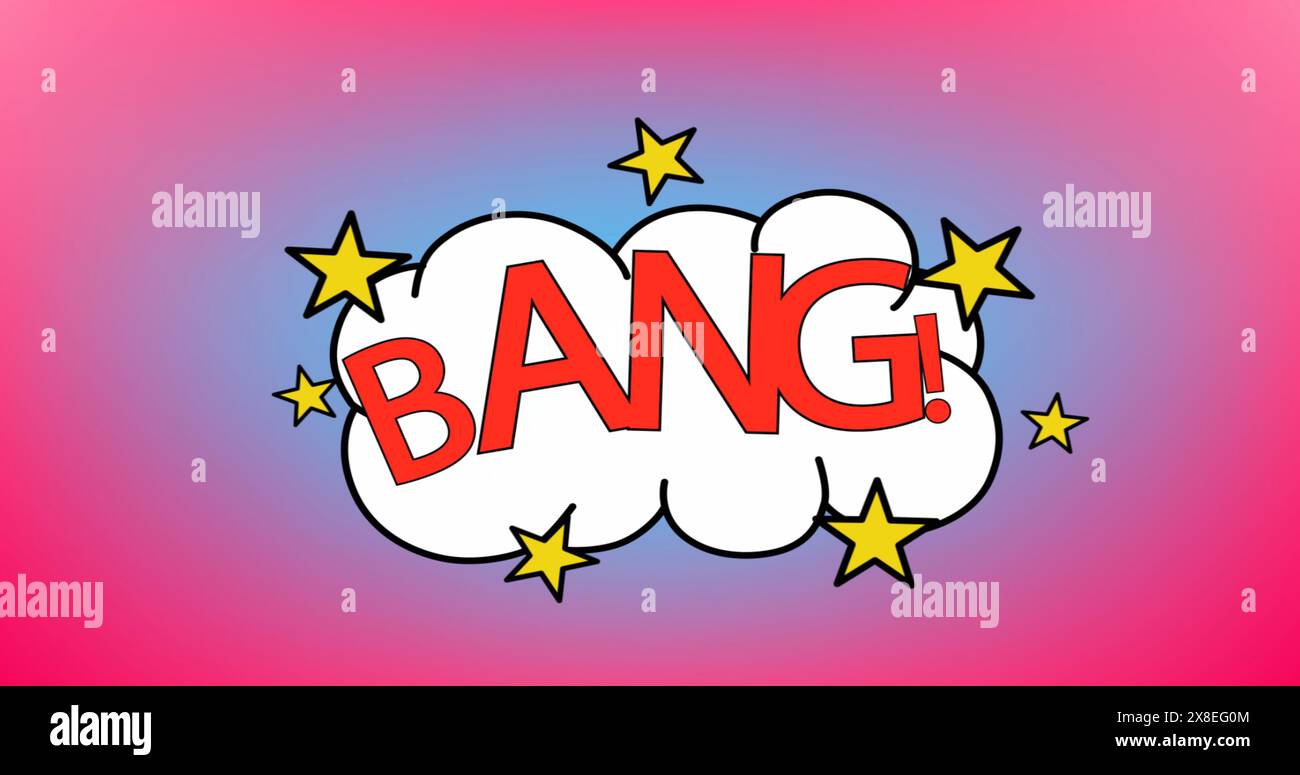 Image of bang text on retro speech bubble over pink background Stock ...