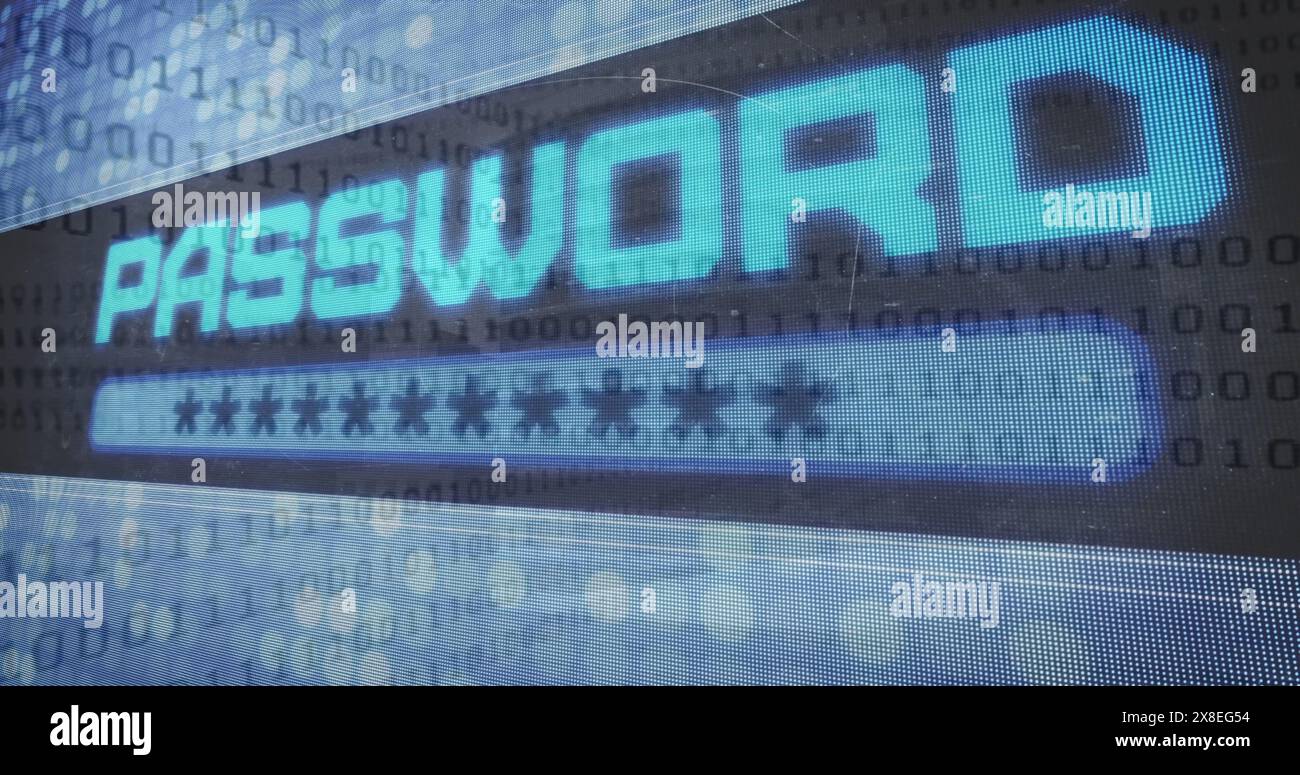 Animation binary coding over blue hi-res stock photography and images - Alamy