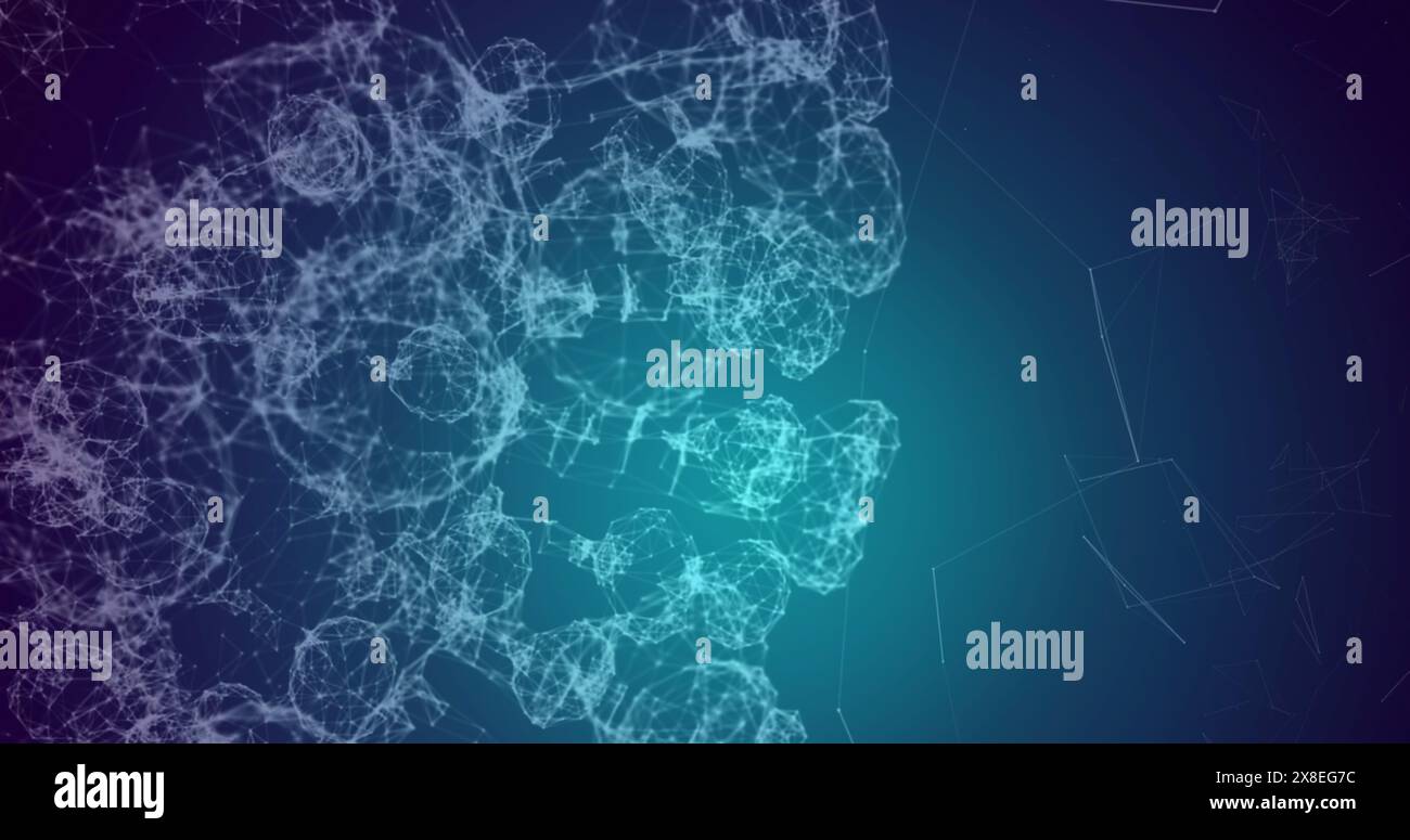 Image of network of connections floating against blue gradient ...