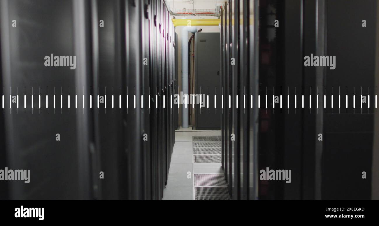 Image of line graphs over data server racks in server room Stock Photo - Alamy