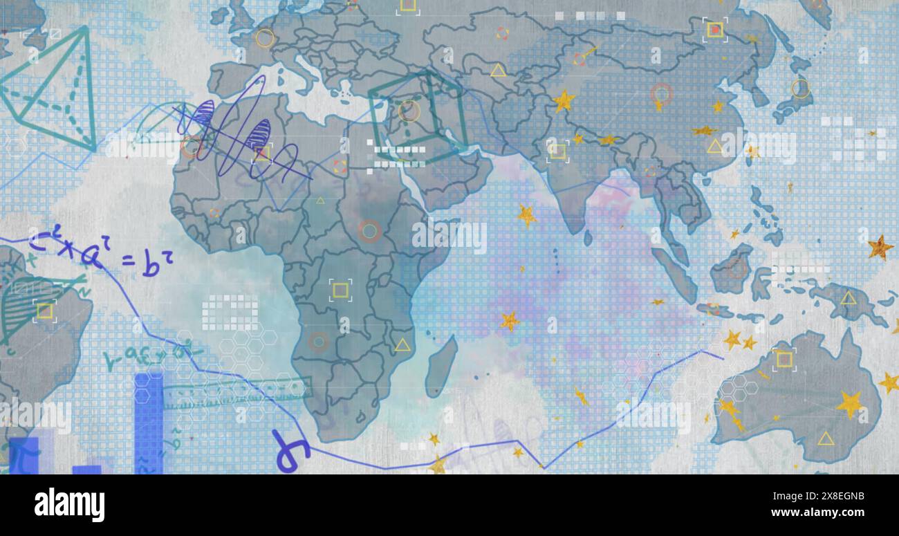 Digital animation mathematical equations diagrams hi-res stock ...