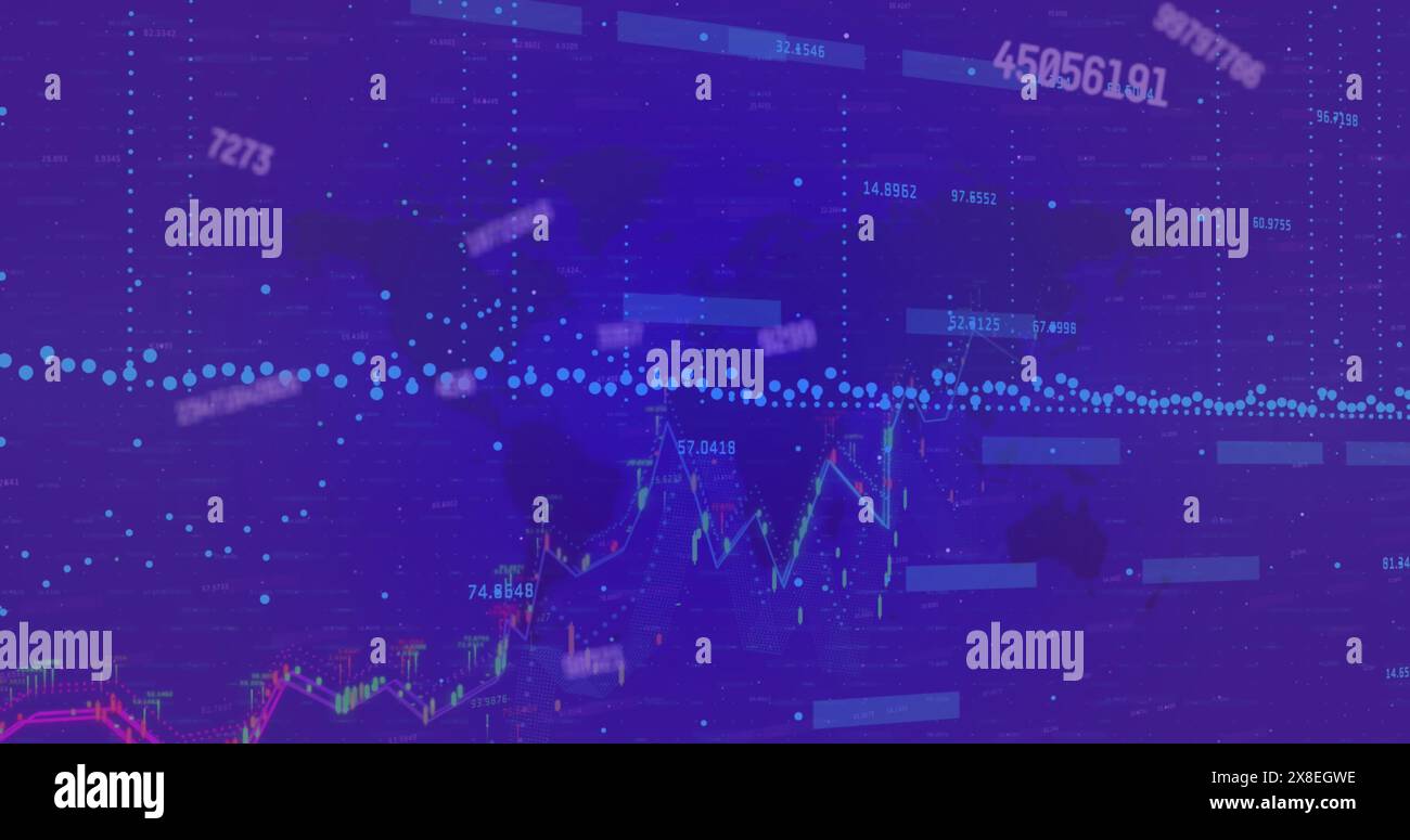 Animation map over multiple graphs hi-res stock photography and images - Alamy