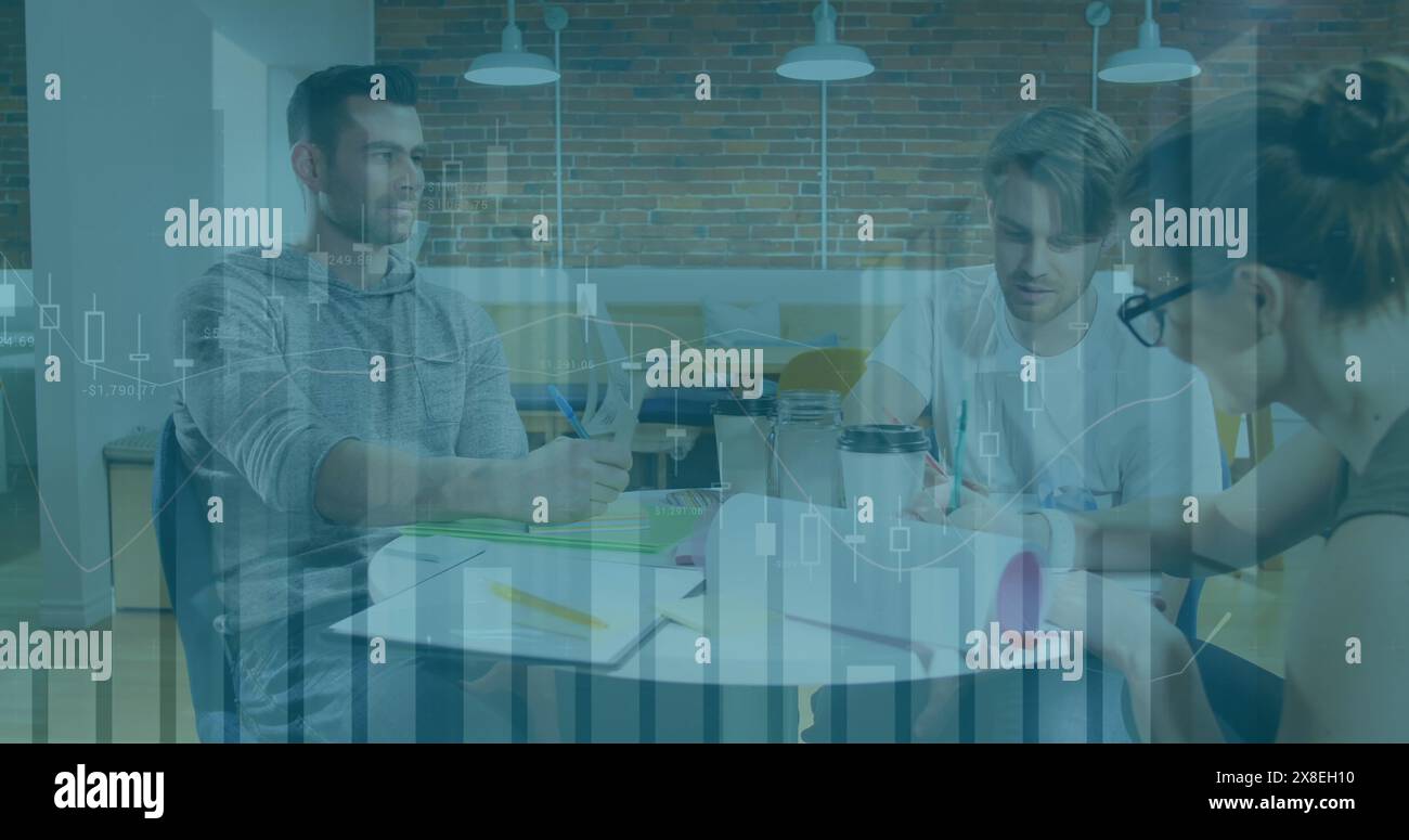 Image Of Statistical Data Processing Over Diverse Colleagues Discussing